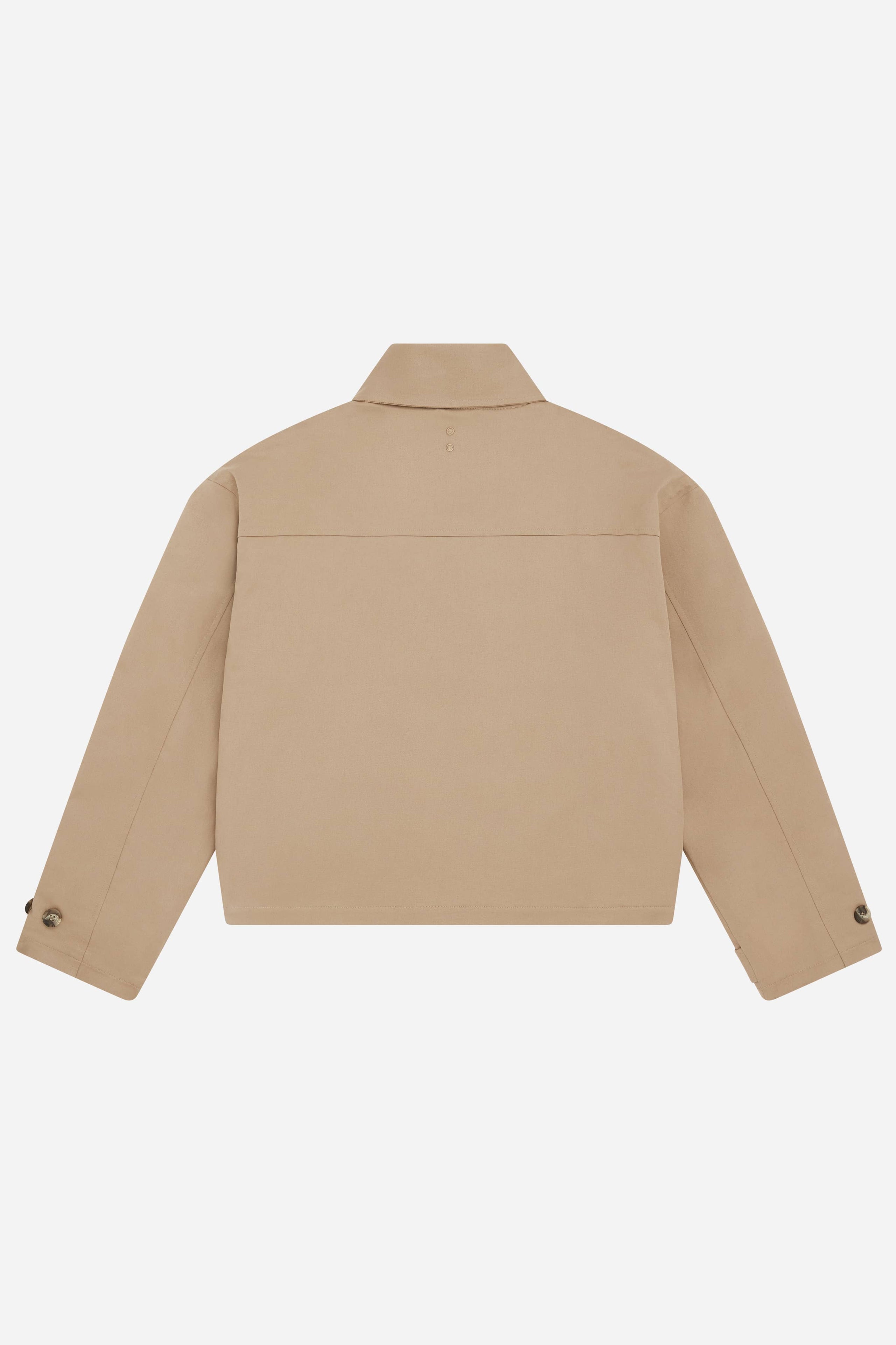 about:blank | cropped button jacket sand