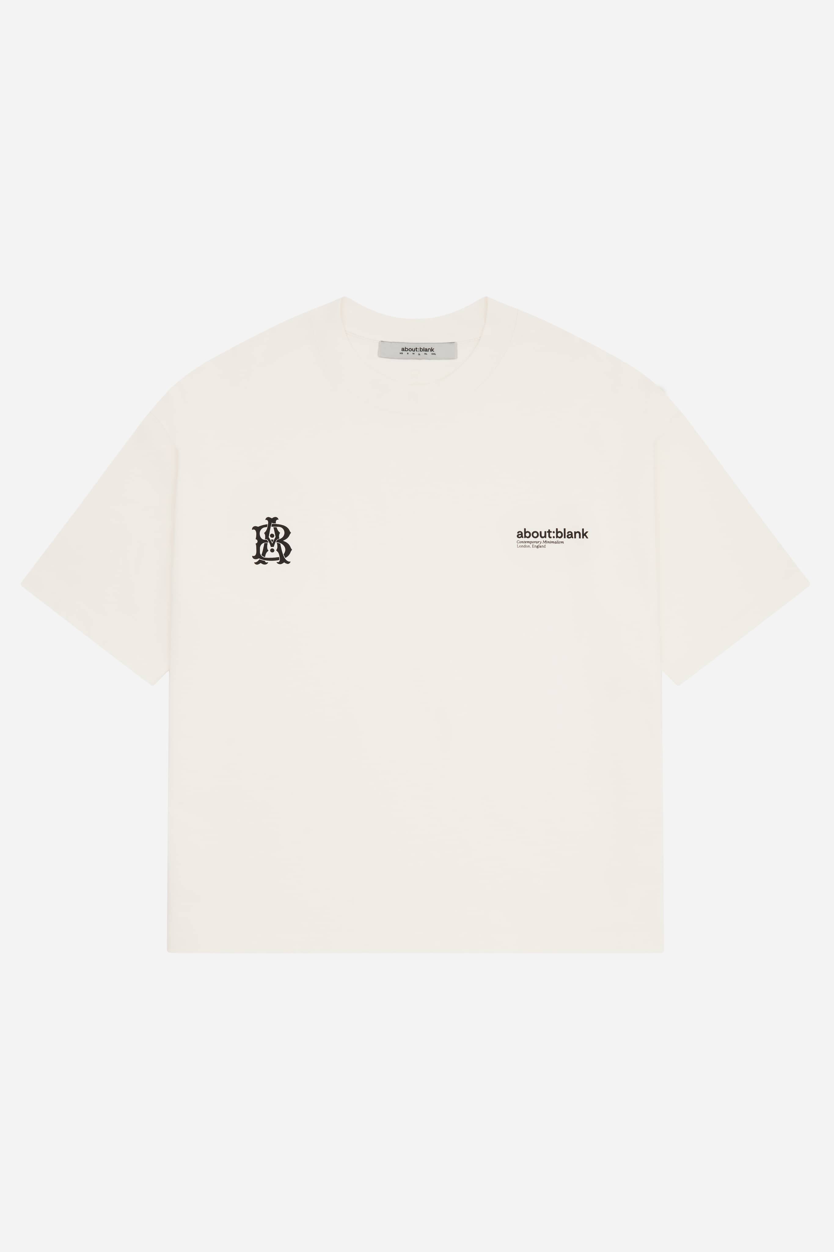 about:blank | dual logo t-shirt oat/black