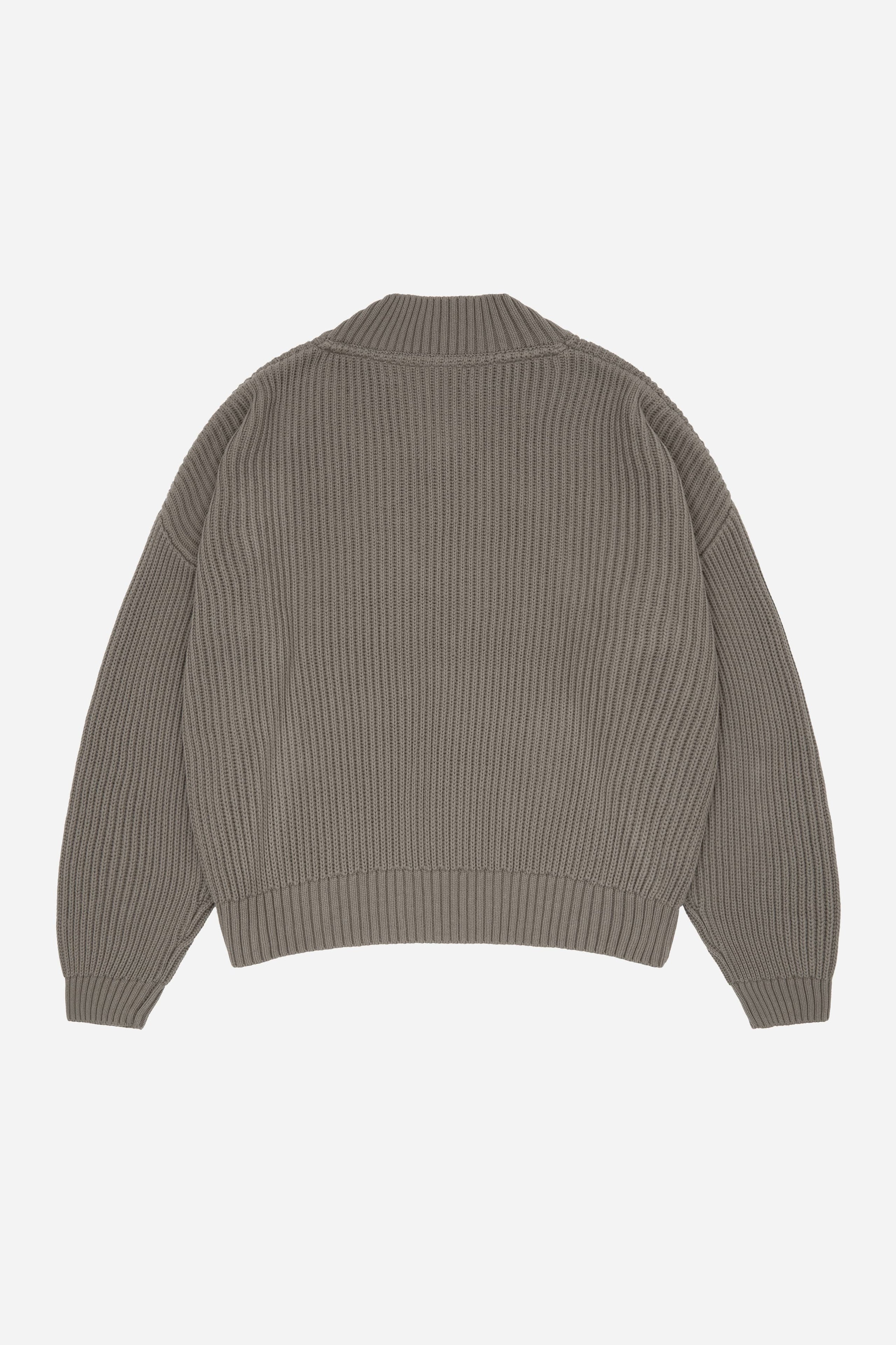 about:blank | rib v-neck jumper sage