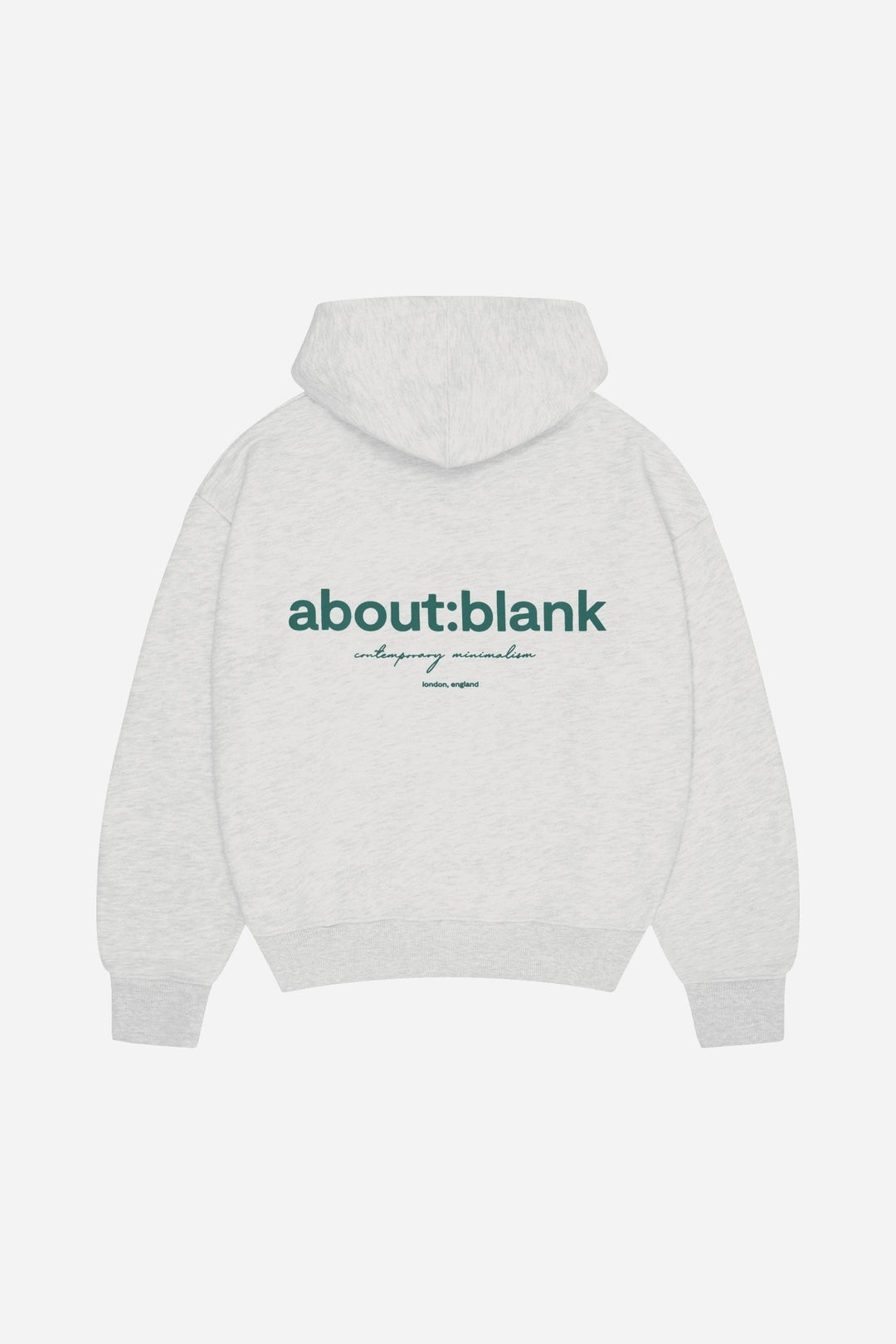 about:blank | box heavyweight hoodie grey marl/epsom green